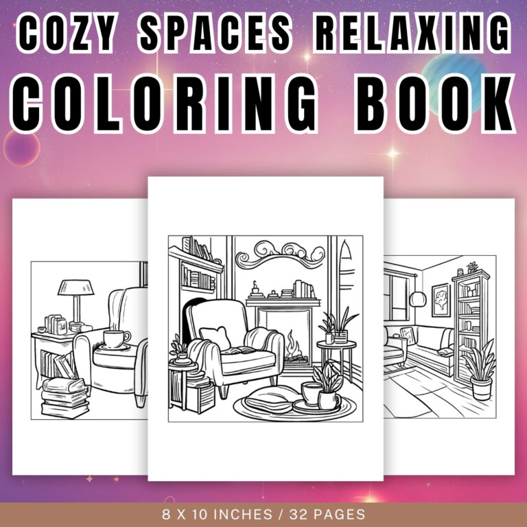 Cozy Spaces Relaxing Coloring Pages Vol.2 / Sheets of Cozy Spaces ...