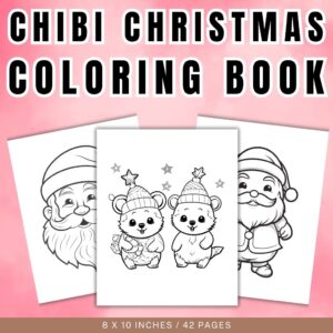 Chibi Christmas Coloring Pages Vol.7 / Sheets of Chibi Christmas ...