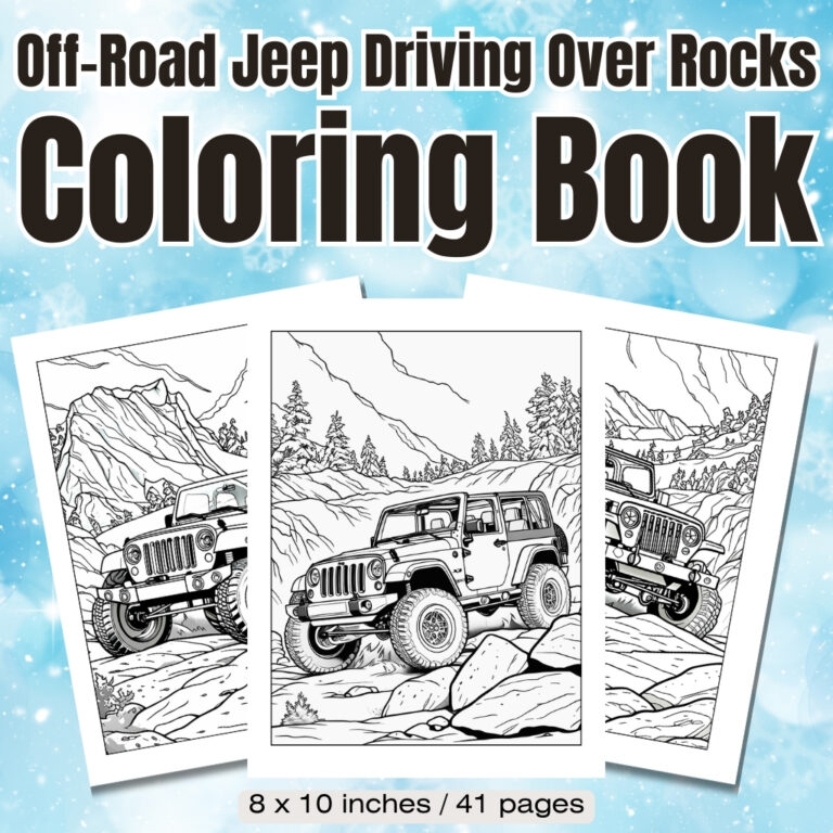 Off-Road Jeep Driving Over Rocks Coloring Pages / Sheets of Off-Road ...