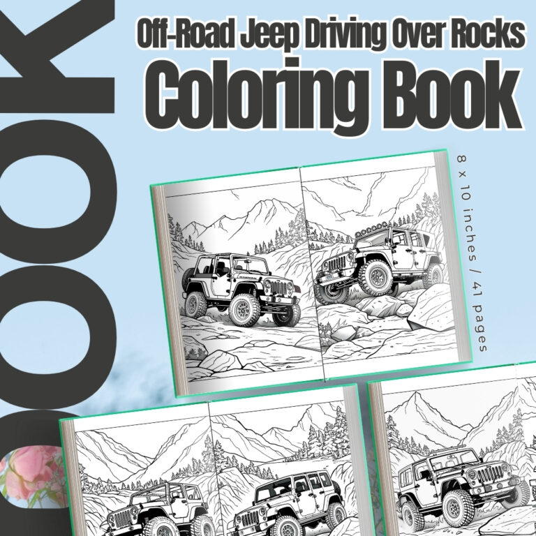 Off-Road Jeep Driving Over Rocks Coloring Pages / Sheets of Off-Road ...