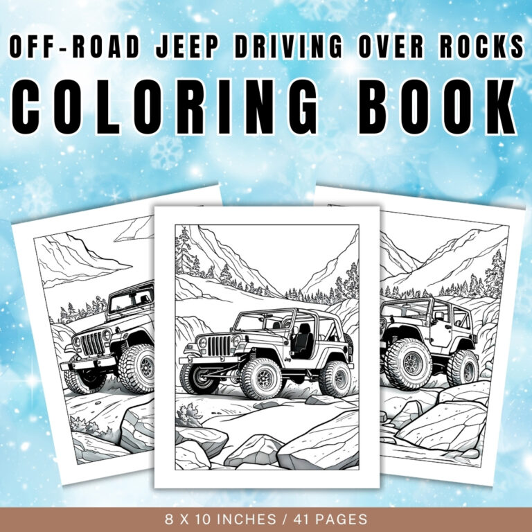 Off-Road Jeep Driving Over Rocks Coloring Pages / Sheets of Off-Road ...