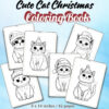 Cute Cat Christmas Coloring Pages Vol.2 / Sheets of Cute Cat Christmas ...