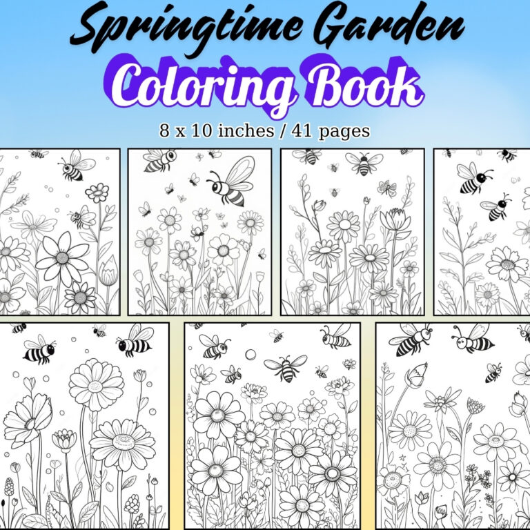 Springtime Garden Coloring Pages / Sheets of Springtime Garden ...