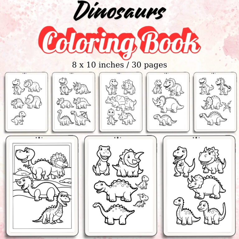 Dinosaurs Coloring Pages Vol.1 / Sheets of Dinosaurs {Coloring Book ...