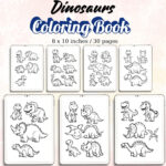 Dinosaurs Coloring Pages Vol.1 / Sheets of Dinosaurs {Coloring Book ...
