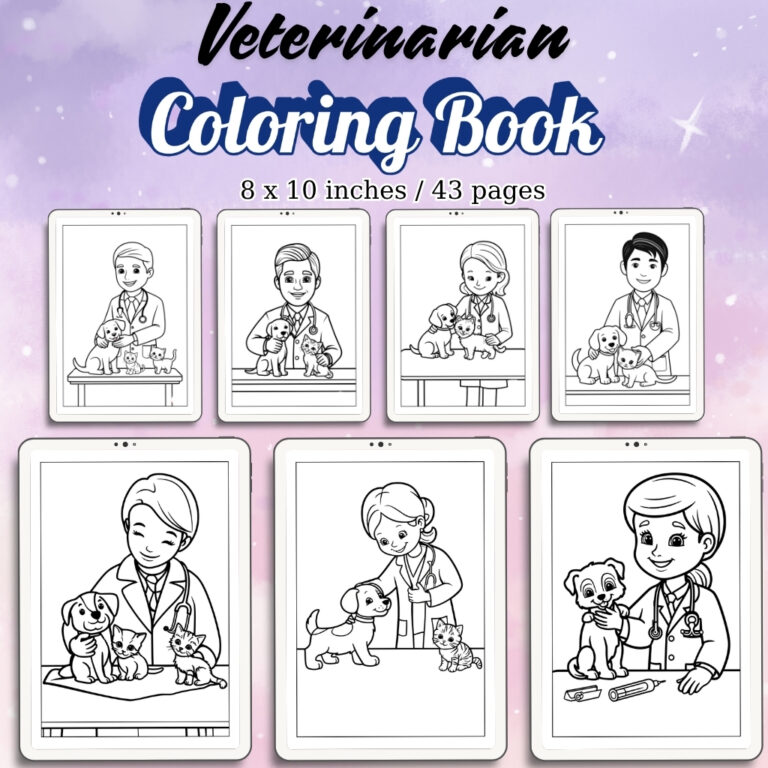Veterinarian Coloring Pages / Sheets of Veterinarian {Coloring Book ...