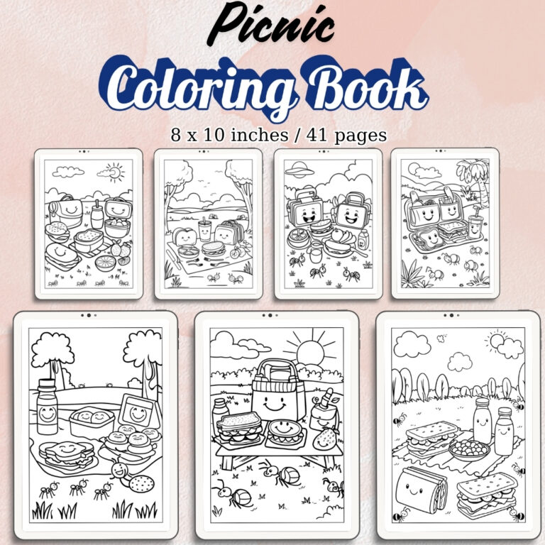Picnic Coloring Pages / Sheets of Picnic {Coloring Book} - omnimart24h.com