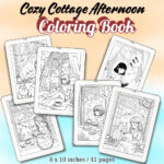 Cozy Cottage Afternoon Coloring Pages / Sheets of Cozy Cottage ...